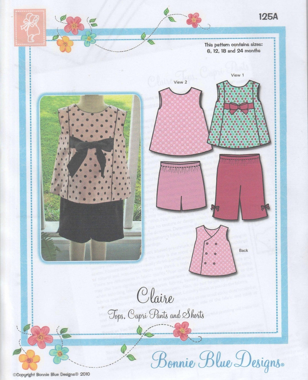 Bonnie Blue Claire Sewing Pattern - Etsy