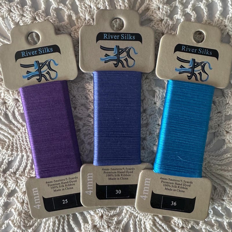 Blue Silk Ribbon - Etsy