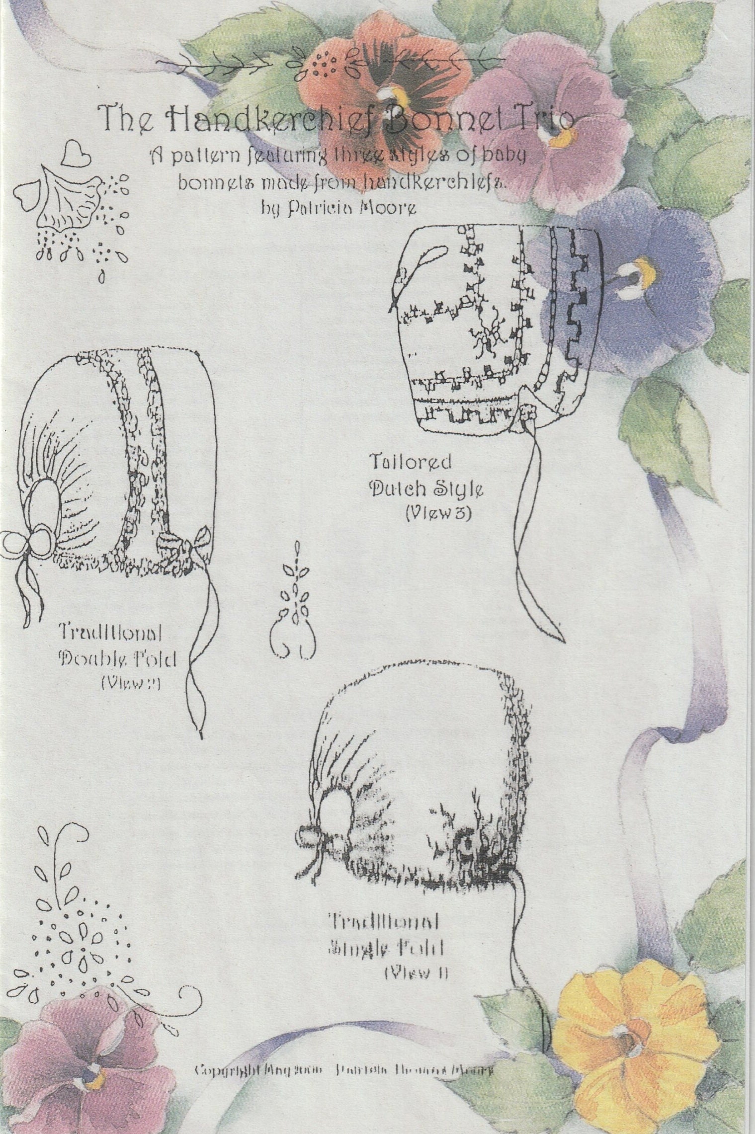 The Handkerchief Bonnet Trio 3 Styles of Baby Bonnets Made From ...