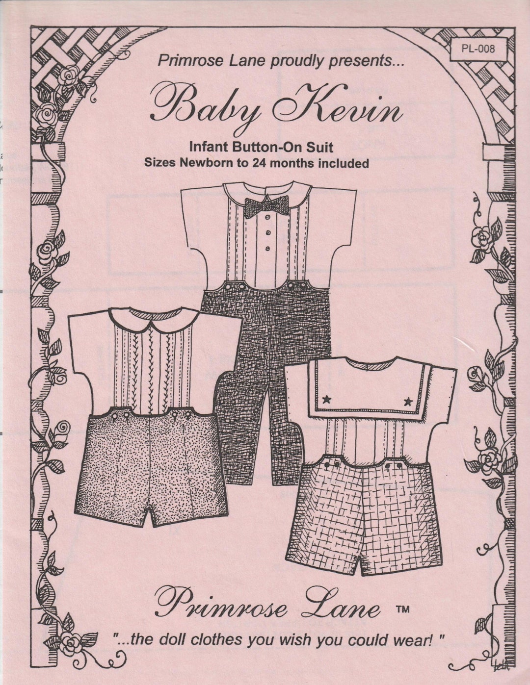 PRIMROSE LANE: Baby Kevin - Infant Button-on Suit Sewing Pattern - Etsy