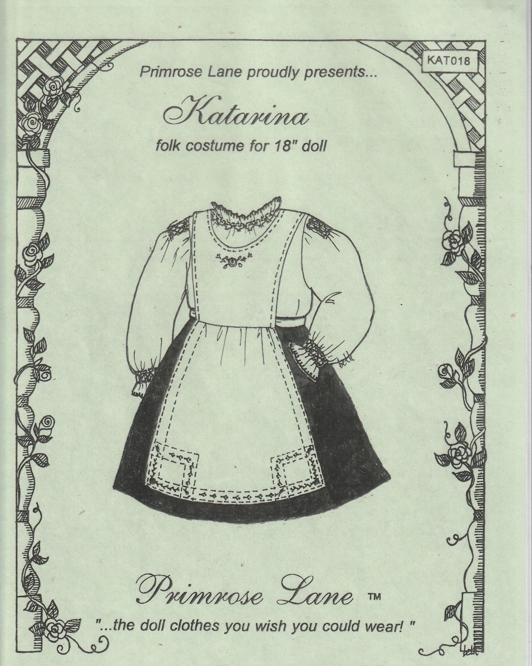 PRIMROSE LANE: Katarina - Folk Costume for 18" Dolls - Etsy