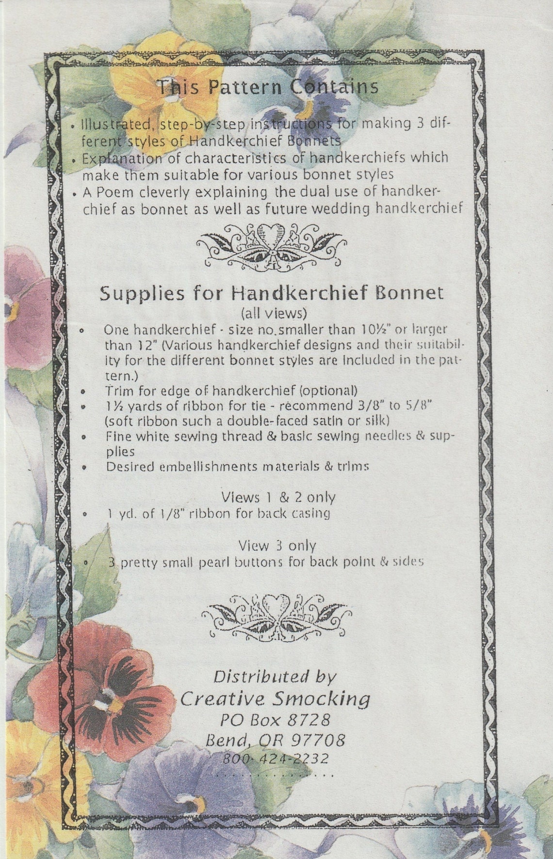 The Handkerchief Bonnet Trio 3 Styles of Baby Bonnets Made From ...