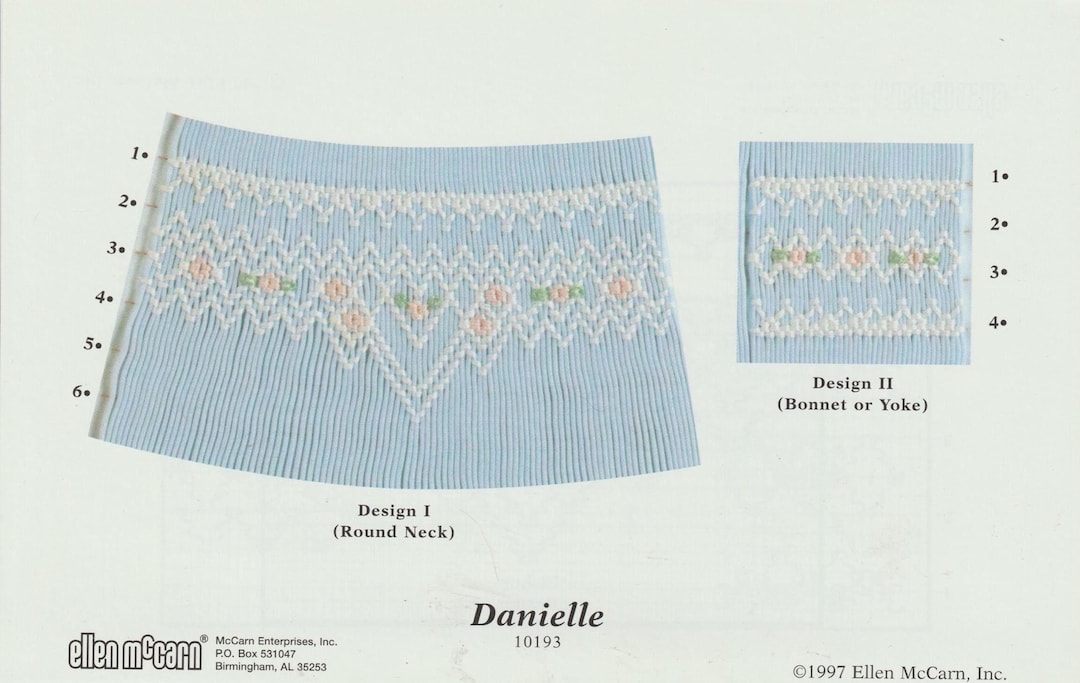 Danielle by Ellen Mccarn - Paper Smocking Pattern - Etsy
