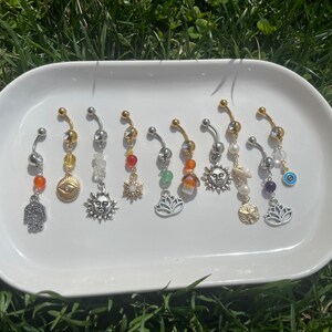 Crystal Belly Rings, Hippie Belly Button Rings, GOLD, Choose Your ...