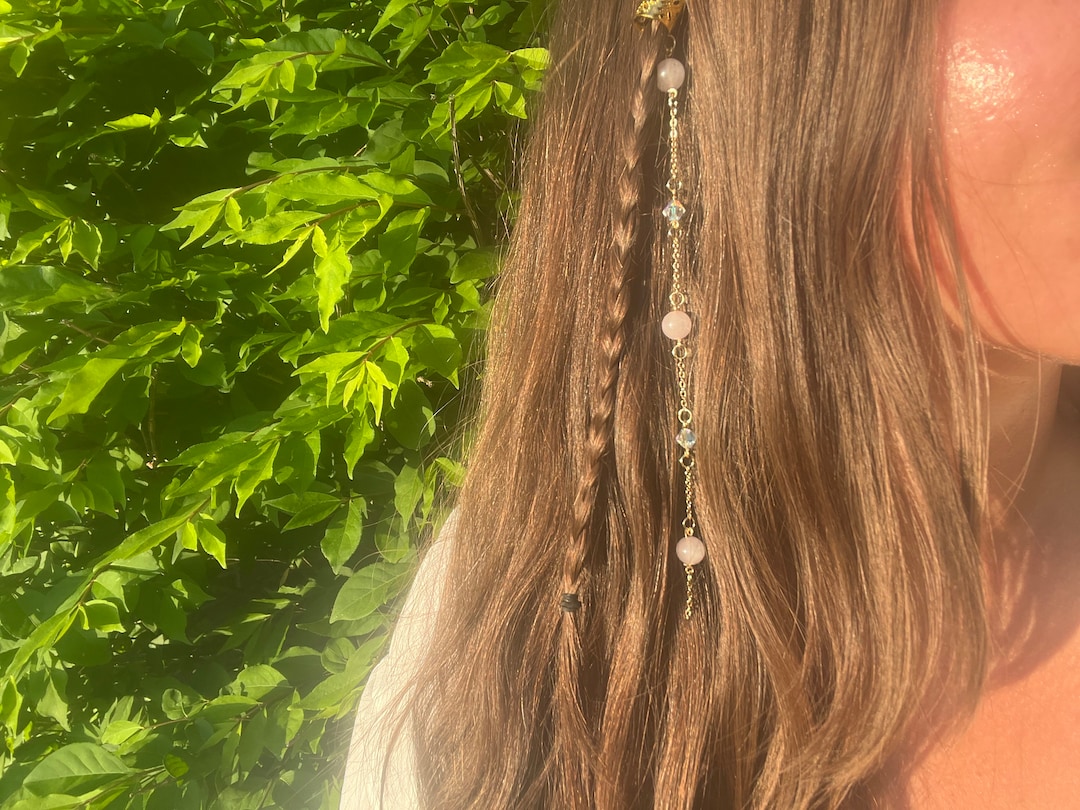 Crystal Hair Accessories, Hippie Hair Charms, Hair Jewels, Loc Chain ...