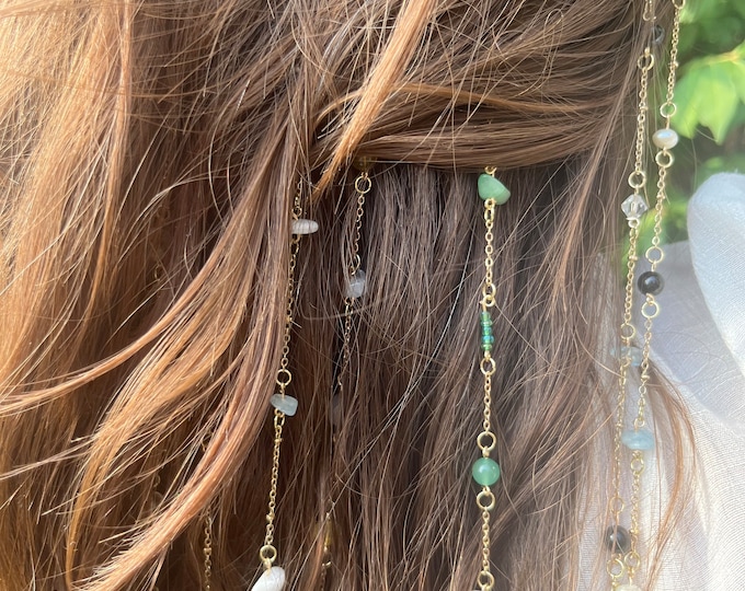 Create Your Own Crystal Hair Charm, GOLD Hair Accessories, Hippie Hair ...