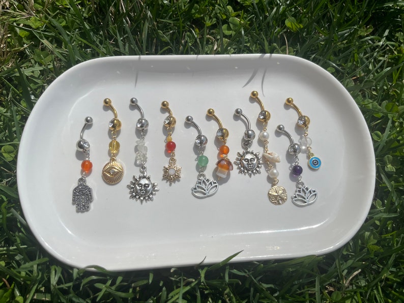 Crystal Belly Rings Hippie Belly Button Rings Choose Your - Etsy