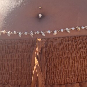 Seashells and Pearls Waist Chain, 14k Gold Filled or Sterling Silver ...