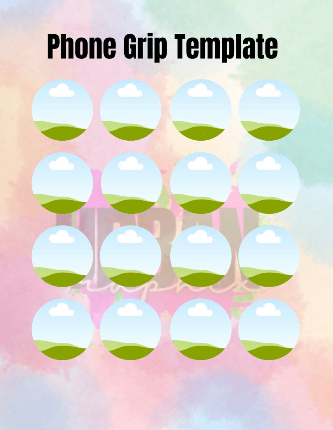 Phone Grip Template-canva - Etsy