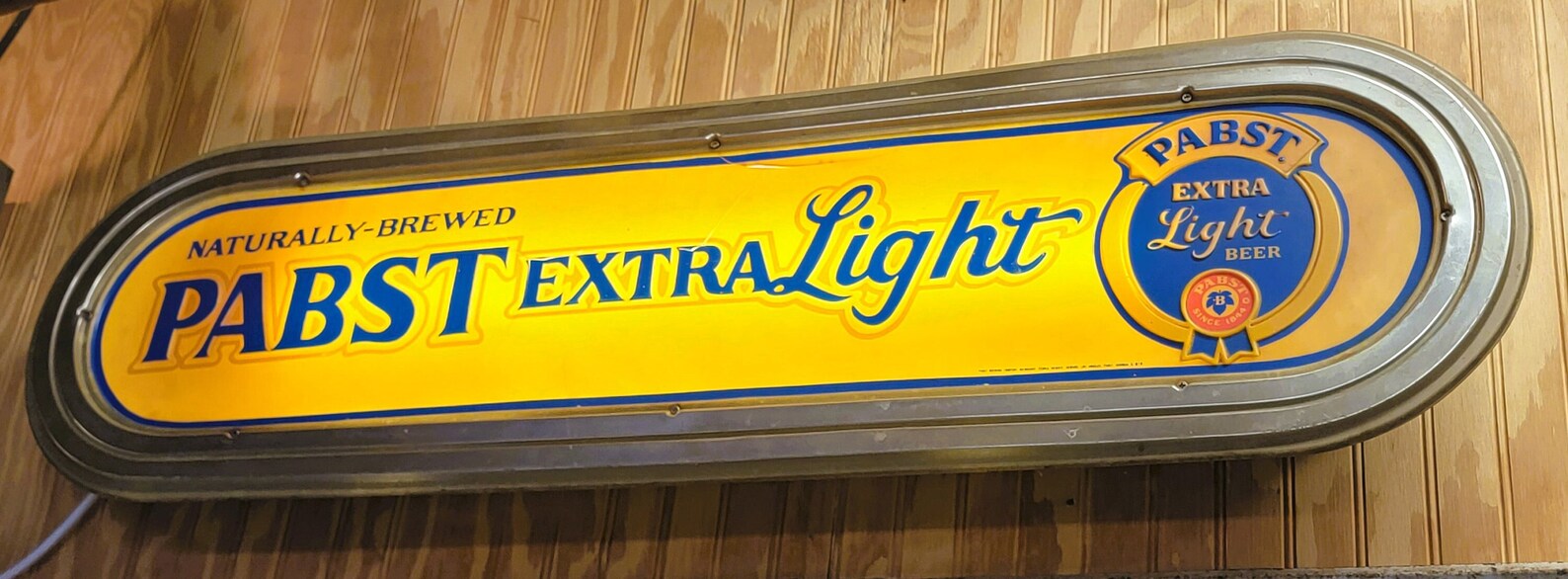 Vintage Pabst Blue Ribbon Cold Beer Lighted Store Advertising Light ...