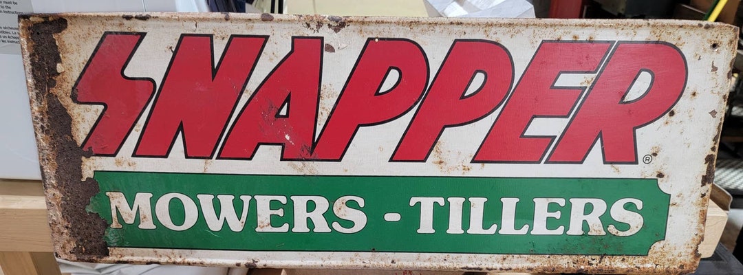 Rare Vintage Snapper Mowers Tillers Metal Gas Dealer Advertising Sign ...
