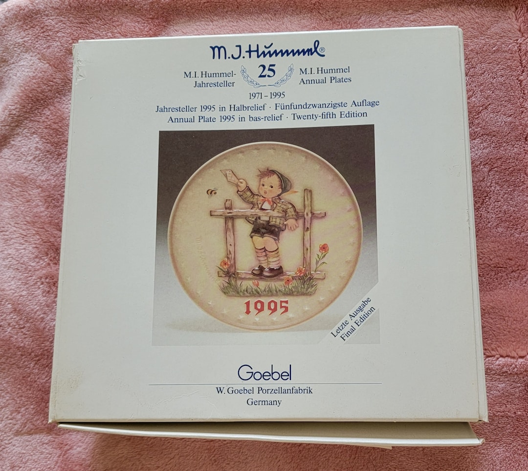 1995 M.J. Hummel Annual Plates , 25th Annual Collector Final Edition W ...