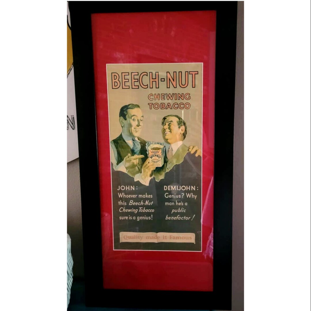 Original Beech Nut Chewing Tobacco Advertising Sign Framed Art - Etsy