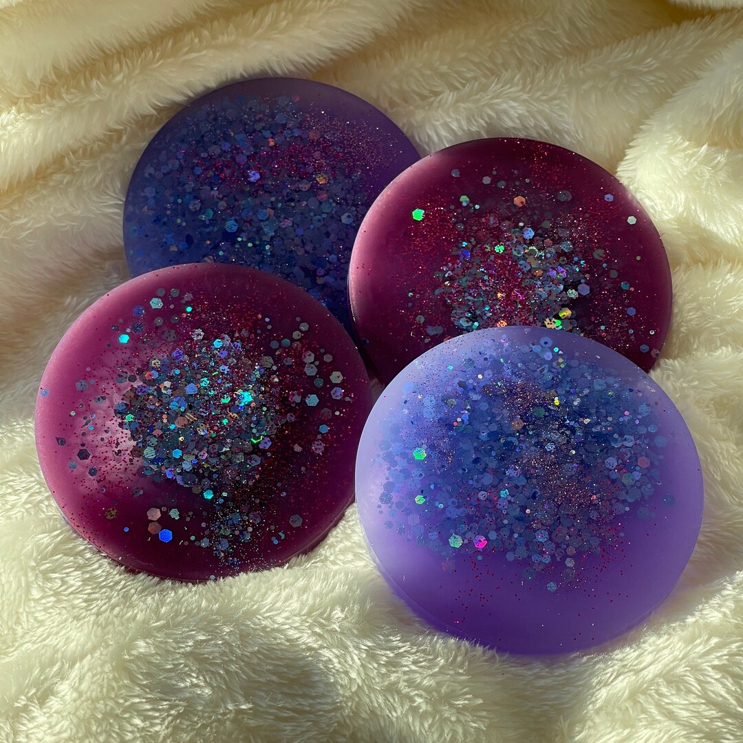 Custom Round Drink Coaster, Purple and Glitter Coasters, Outdoor ...