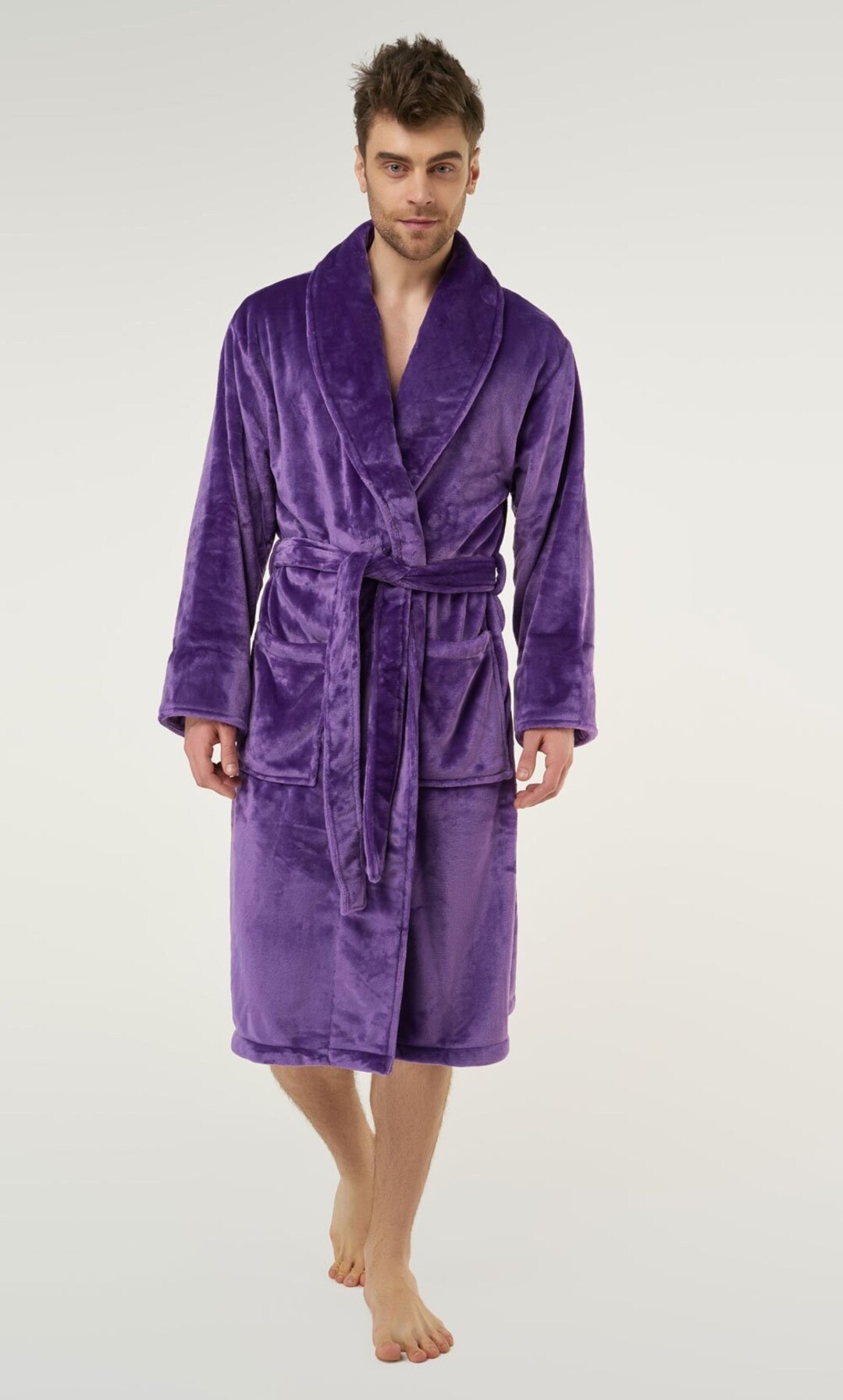 Personalized Custom Super Soft Microfleece Shawl Collar Robe With ...