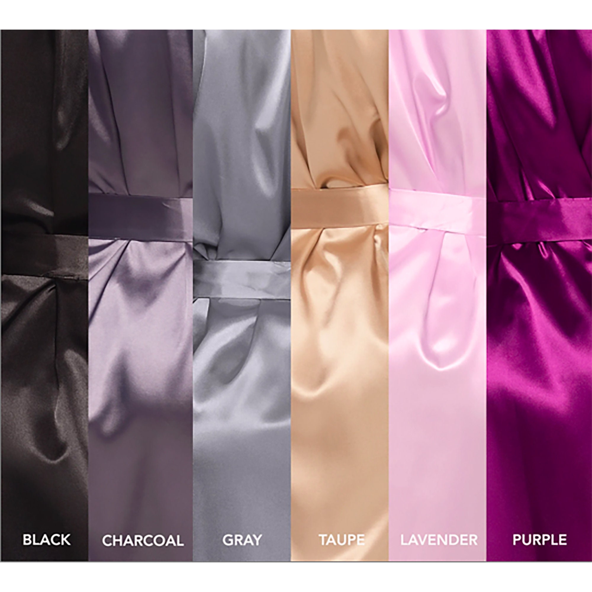 Satin Silk Short Kimono Robes Personalized With Embroidery - Etsy