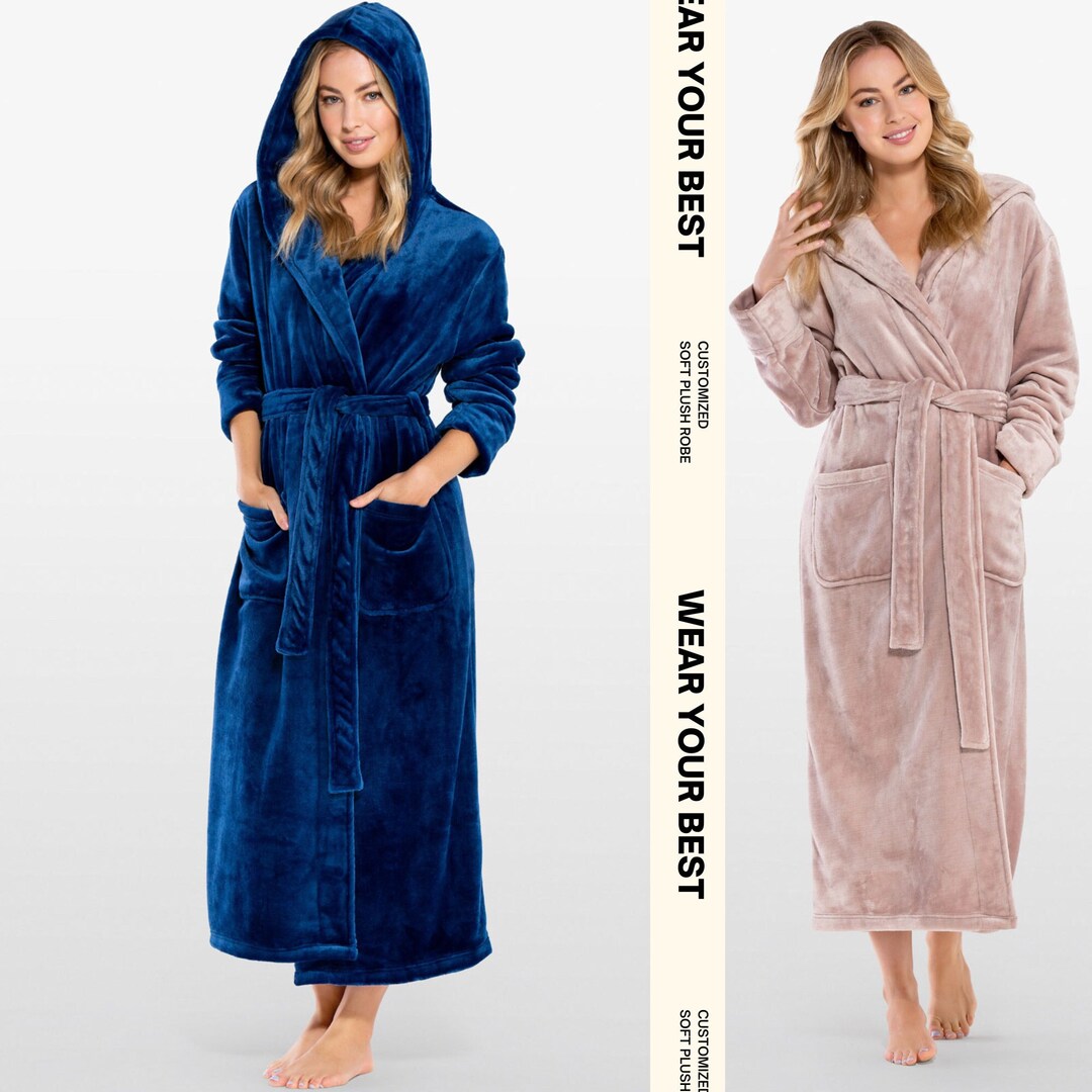 Super Soft Plush Hooded Women's Robe and Bathrobe -styled Joseph- - Etsy