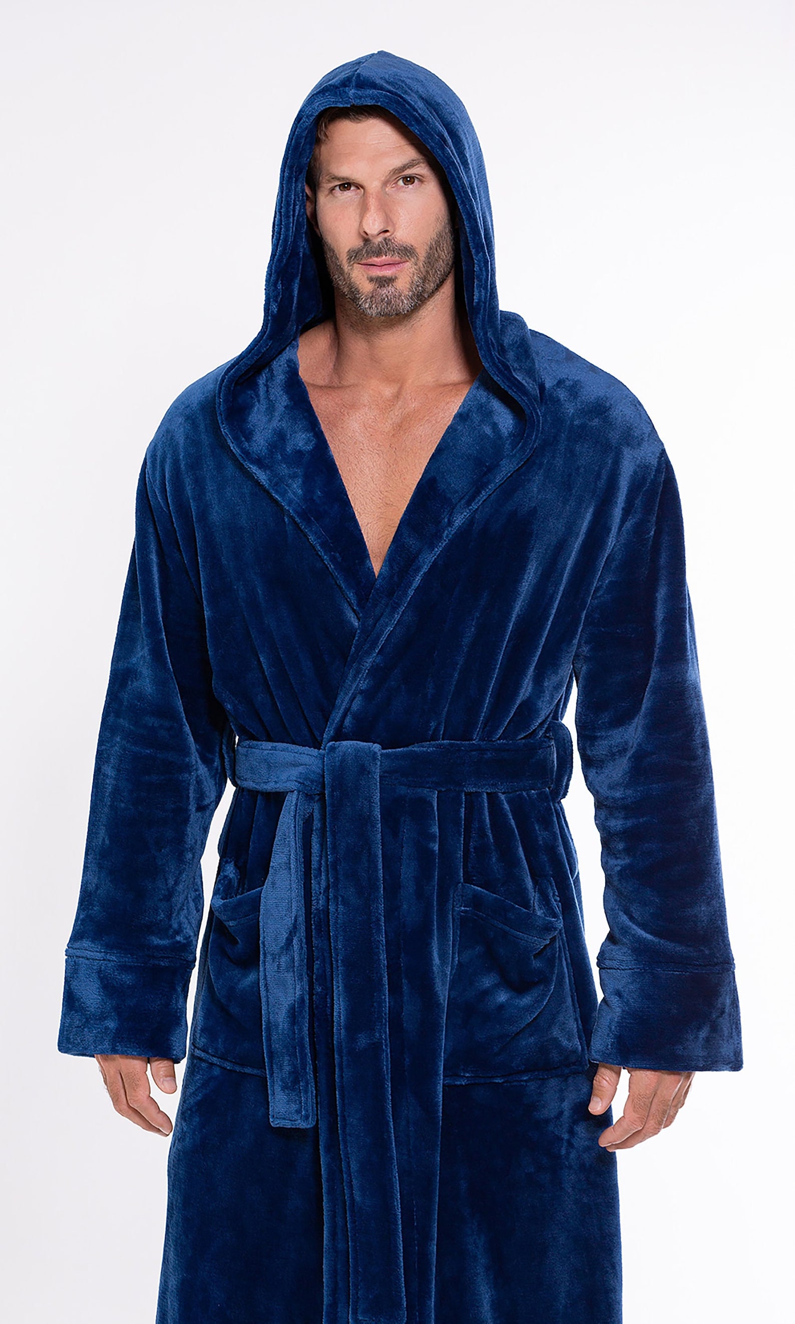 Plush Soft Warm Fleece Bathrobe With Hood Custom Embroidered - Etsy