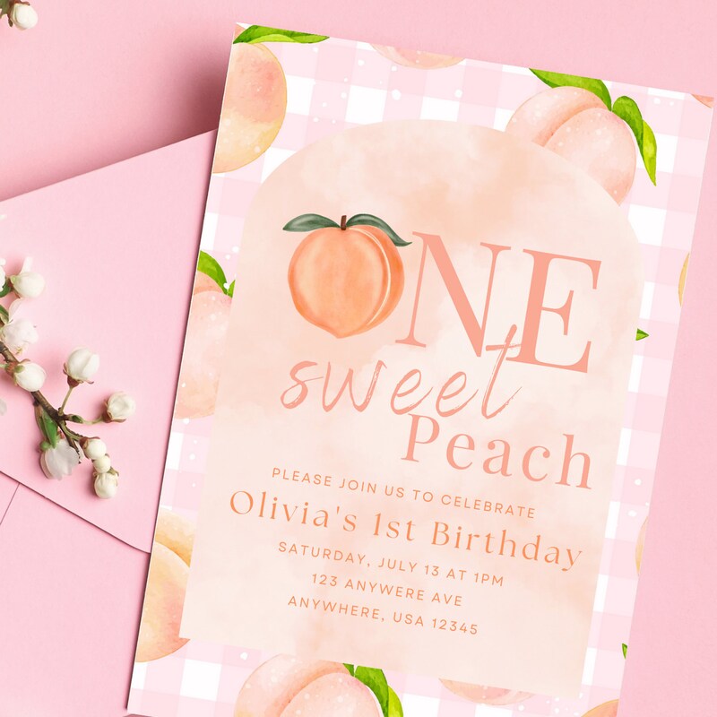 Peach Invitation - Etsy