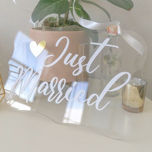 Just Married Acrylic Sign | Reception Sweetheart Table Decor | Bride ...