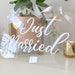 Just Married Acrylic Sign | Reception Sweetheart Table Decor | Bride ...