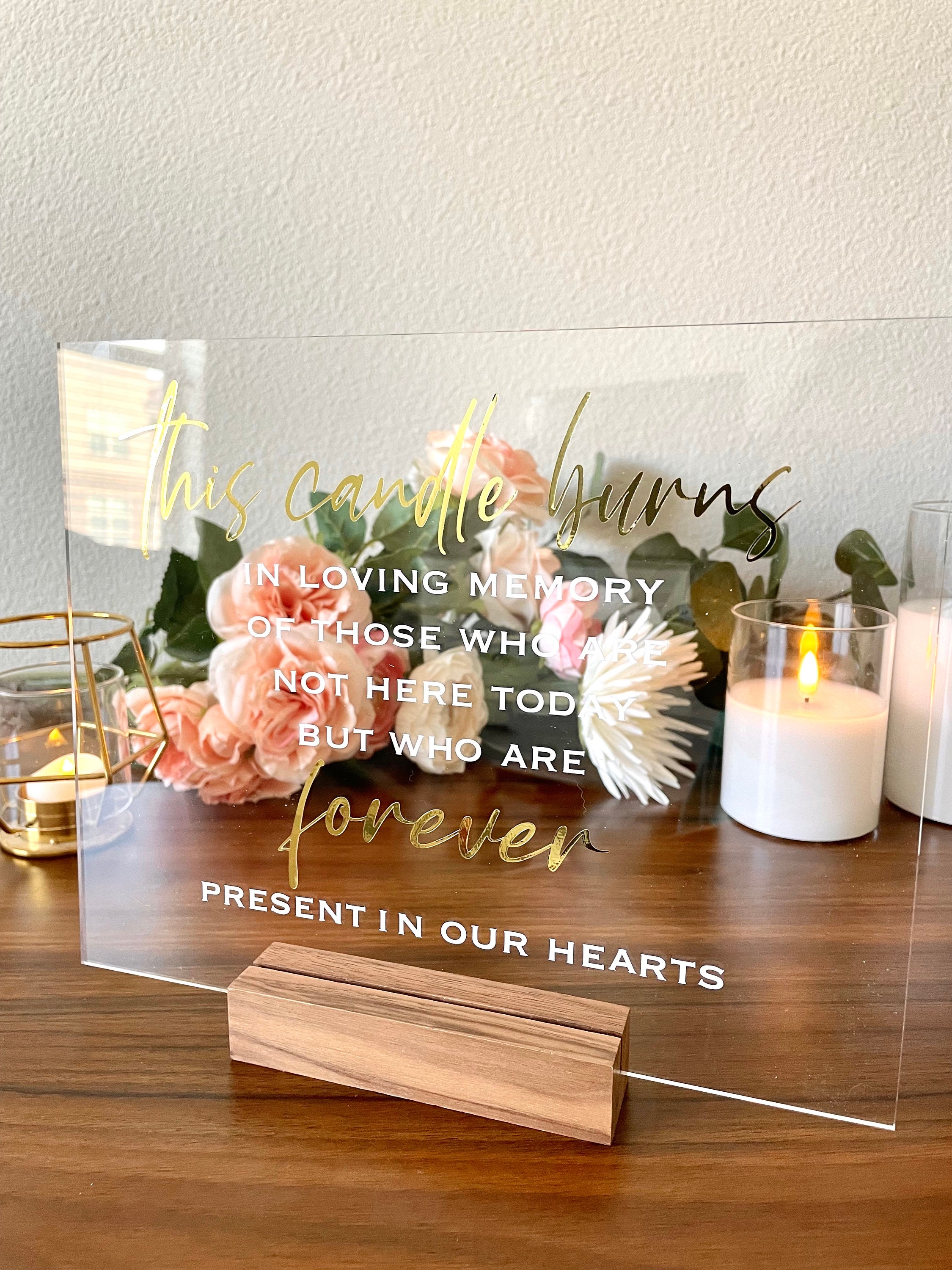This Candle Burns in Loving Memory Signage Memorial Candle - Etsy