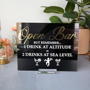 Customizable Open Bar Signage With Drink Icon Pictures | Mountain ...