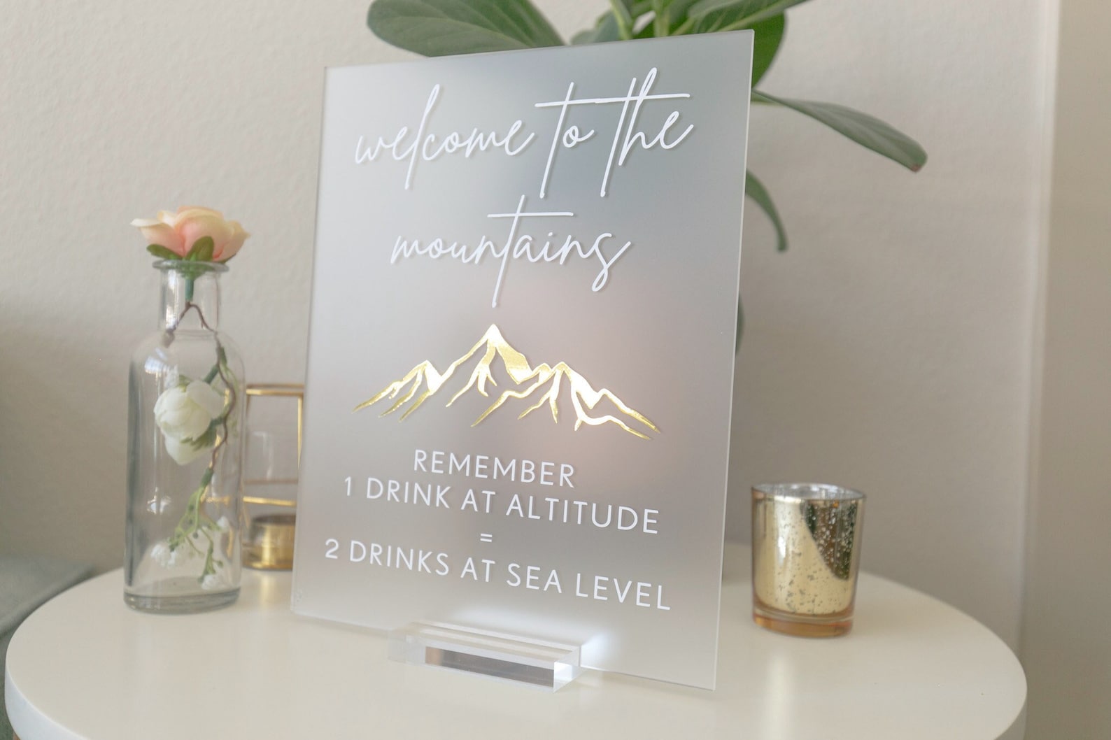 Welcome to the Mountains Drink Reminder | One Drink at Altitude Acrylic ...