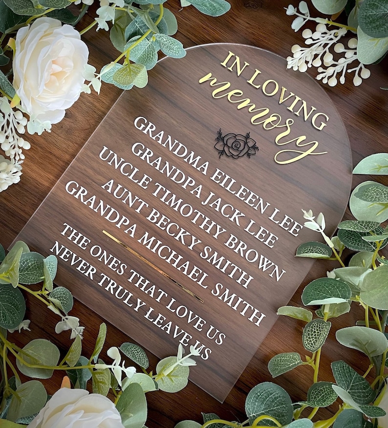 Frosted Arch in Loving Memory Dedication Acrylic Sign | Personalized ...