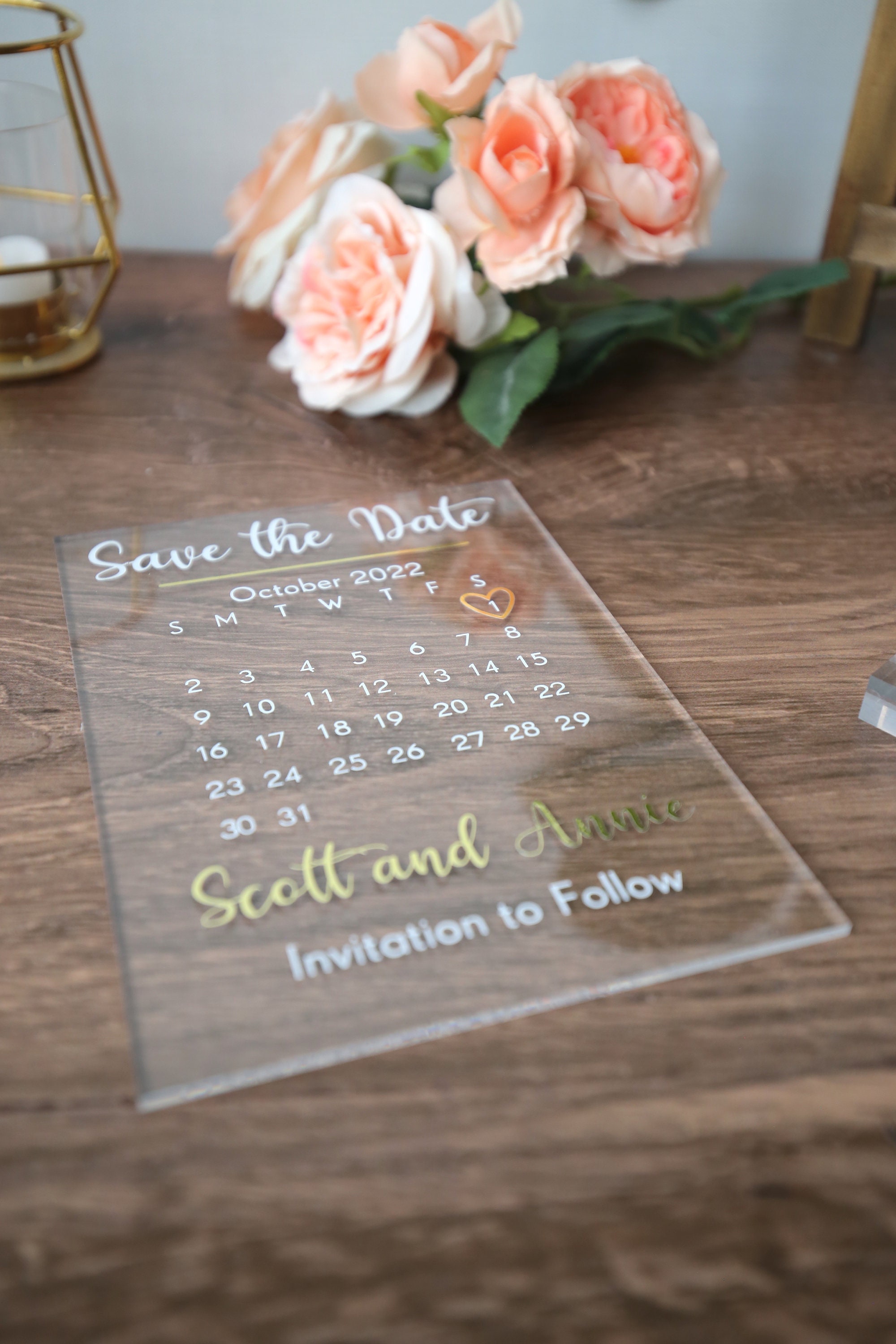 Customizable Save the Date Acrylic Sign | Handcrafted Personalized ...