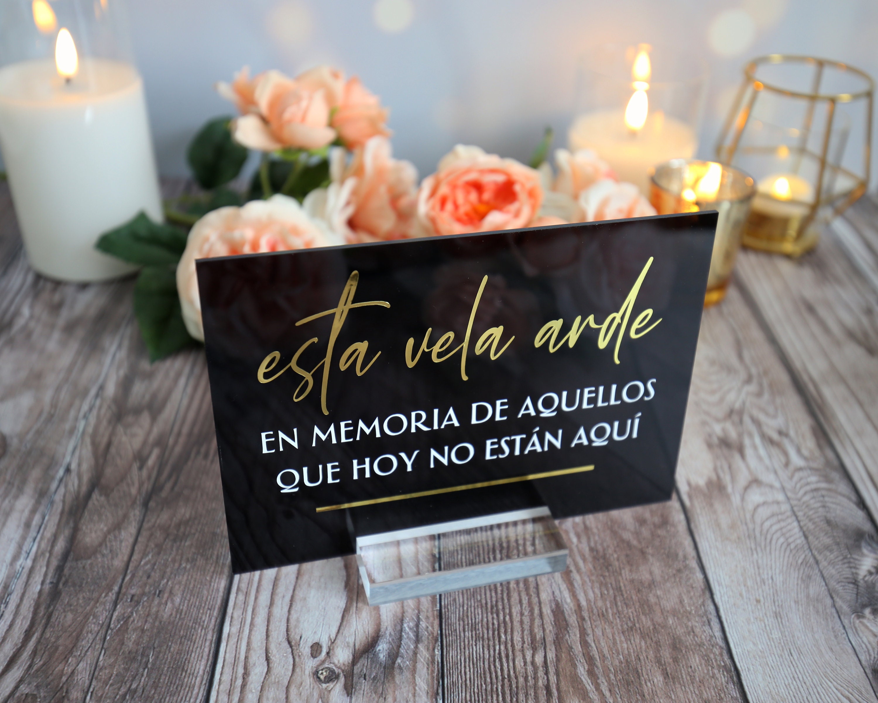 Esta Vela Arde Spanish Sign | This Candle Burns in Loving Memory Sign ...