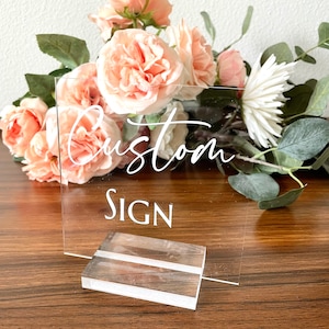 Custom Calligraphy Acrylic Sign for Events Weddings Special Occasions ...
