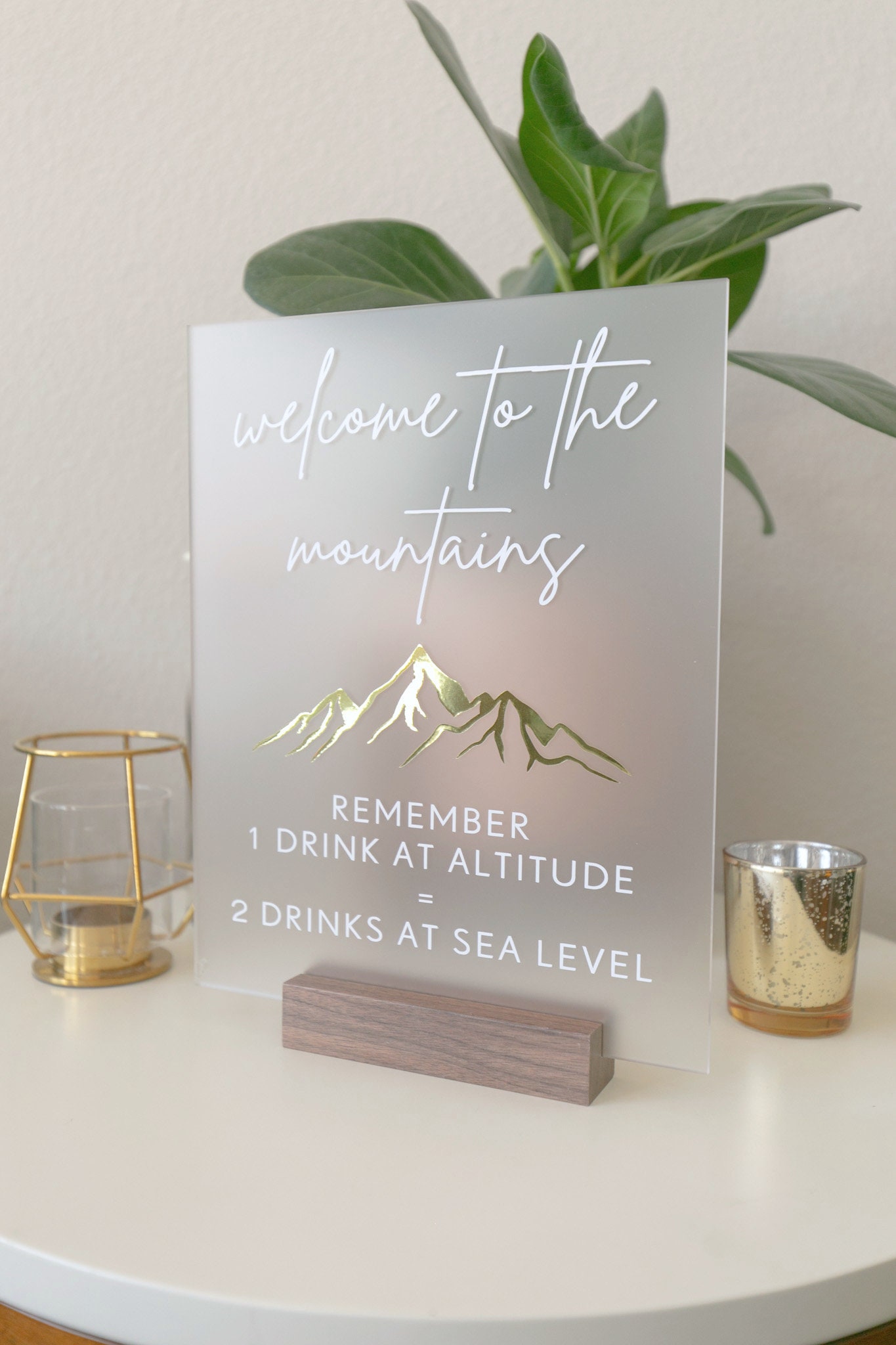 Welcome to the Mountains Drink Reminder | One Drink at Altitude Acrylic ...