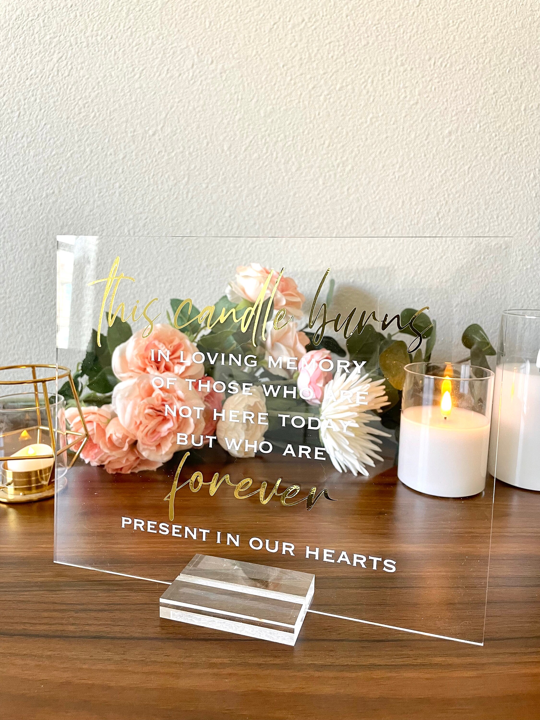 This Candle Burns in Loving Memory Signage Memorial Candle - Etsy