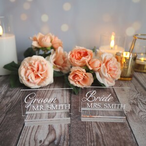 Bride and Groom Wedding Place Cards Set | Mr and Mrs Place Cards ...