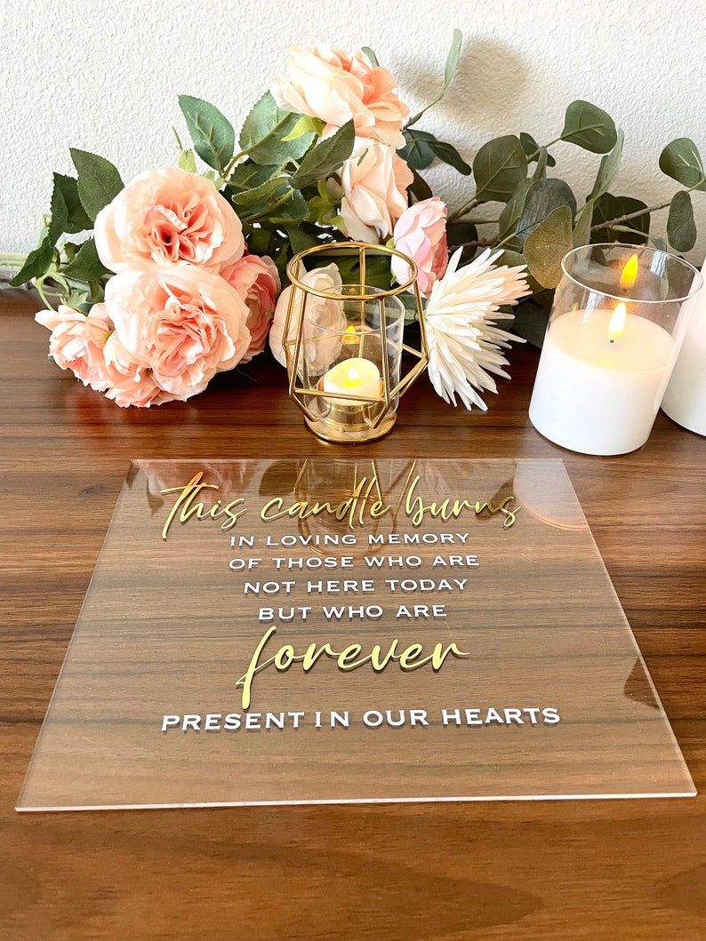 This Candle Burns in Loving Memory Signage | Memorial Candle Acrylic ...