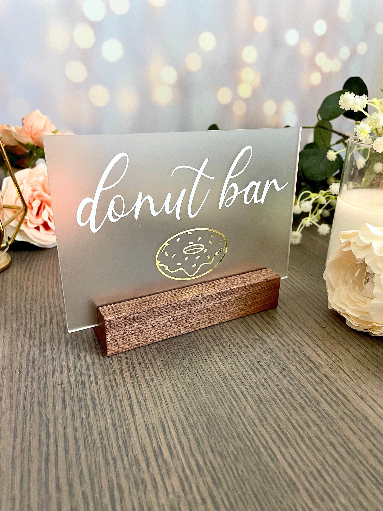 Donut Bar Acrylic Sign | Late Night Donut Dessert Station | Doughnut ...