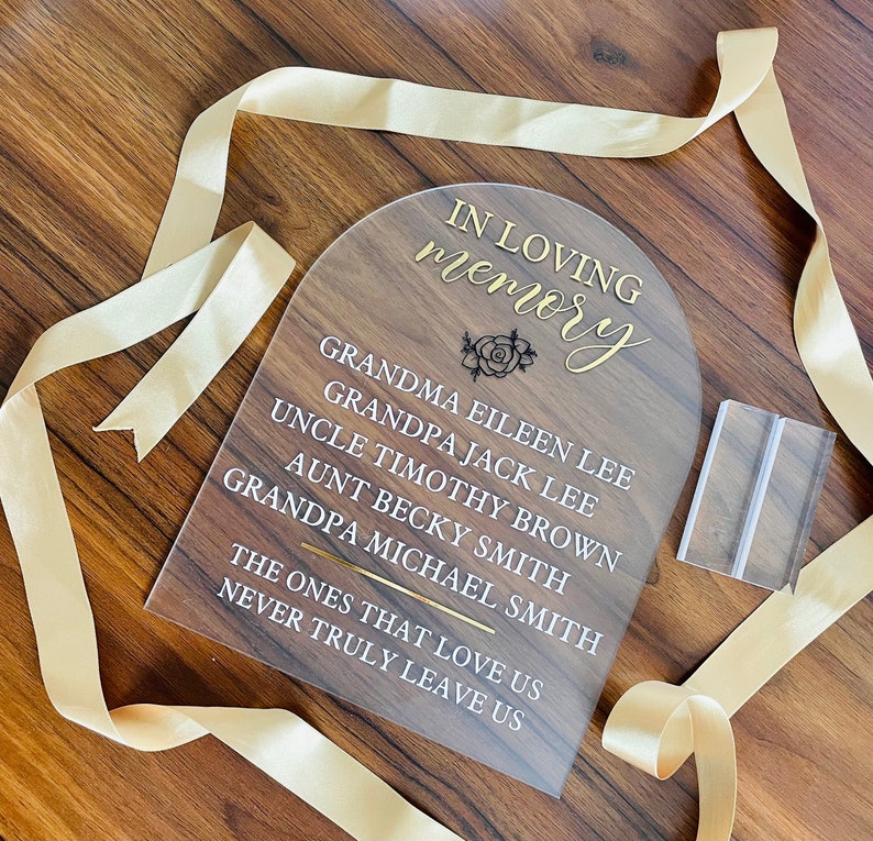 Frosted Arch in Loving Memory Dedication Acrylic Sign | Personalized ...