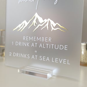 Welcome to the Mountains Drink Reminder | One Drink at Altitude Acrylic ...
