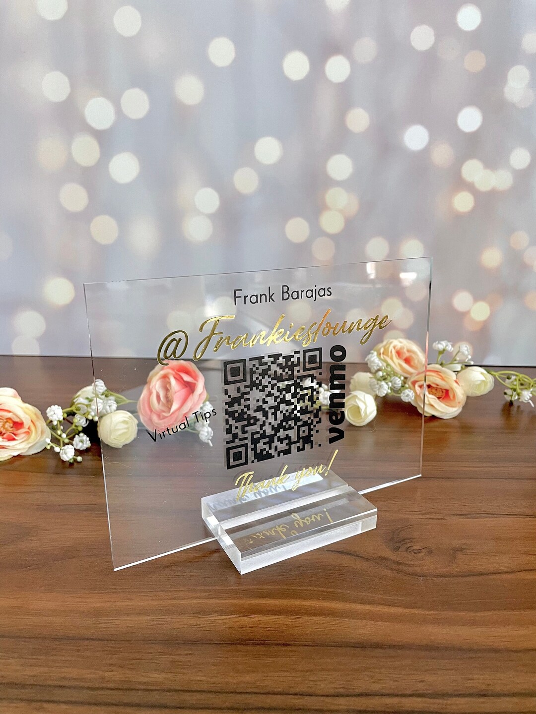 Social Media QR Code Let’s Connect Scan Me Acrylic Sign | Small ...