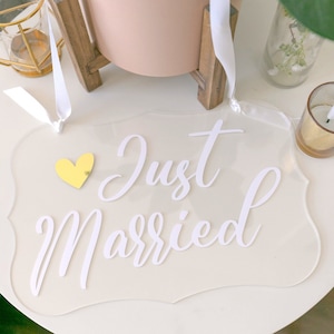 Just Married Acrylic Sign | Reception Sweetheart Table Decor | Bride ...