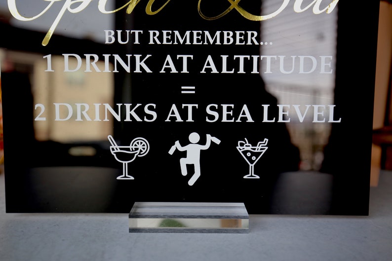 Customizable Open Bar Signage With Drink Icon Pictures | Mountain ...