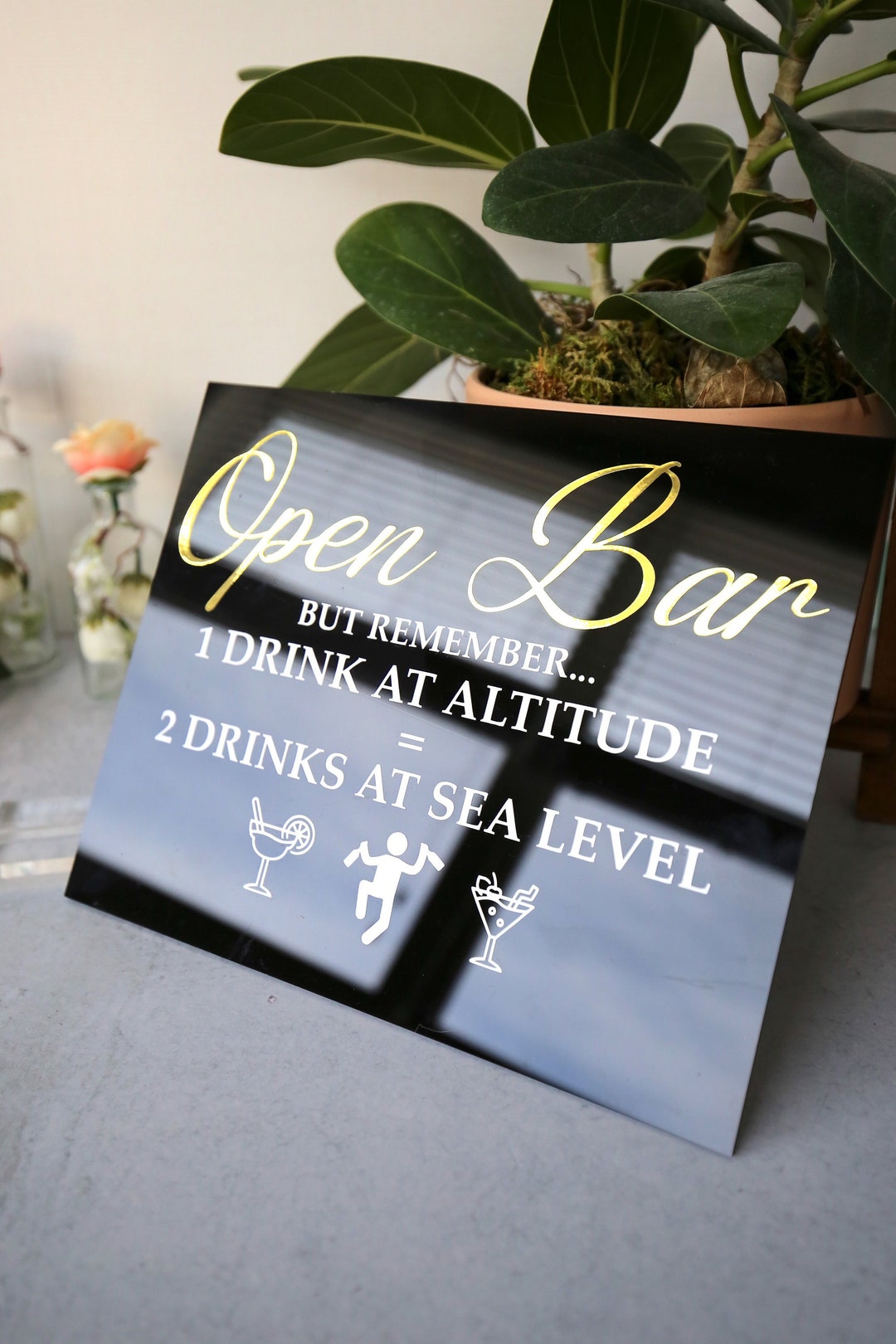 Customizable Open Bar Signage With Drink Icon Pictures | Mountain ...