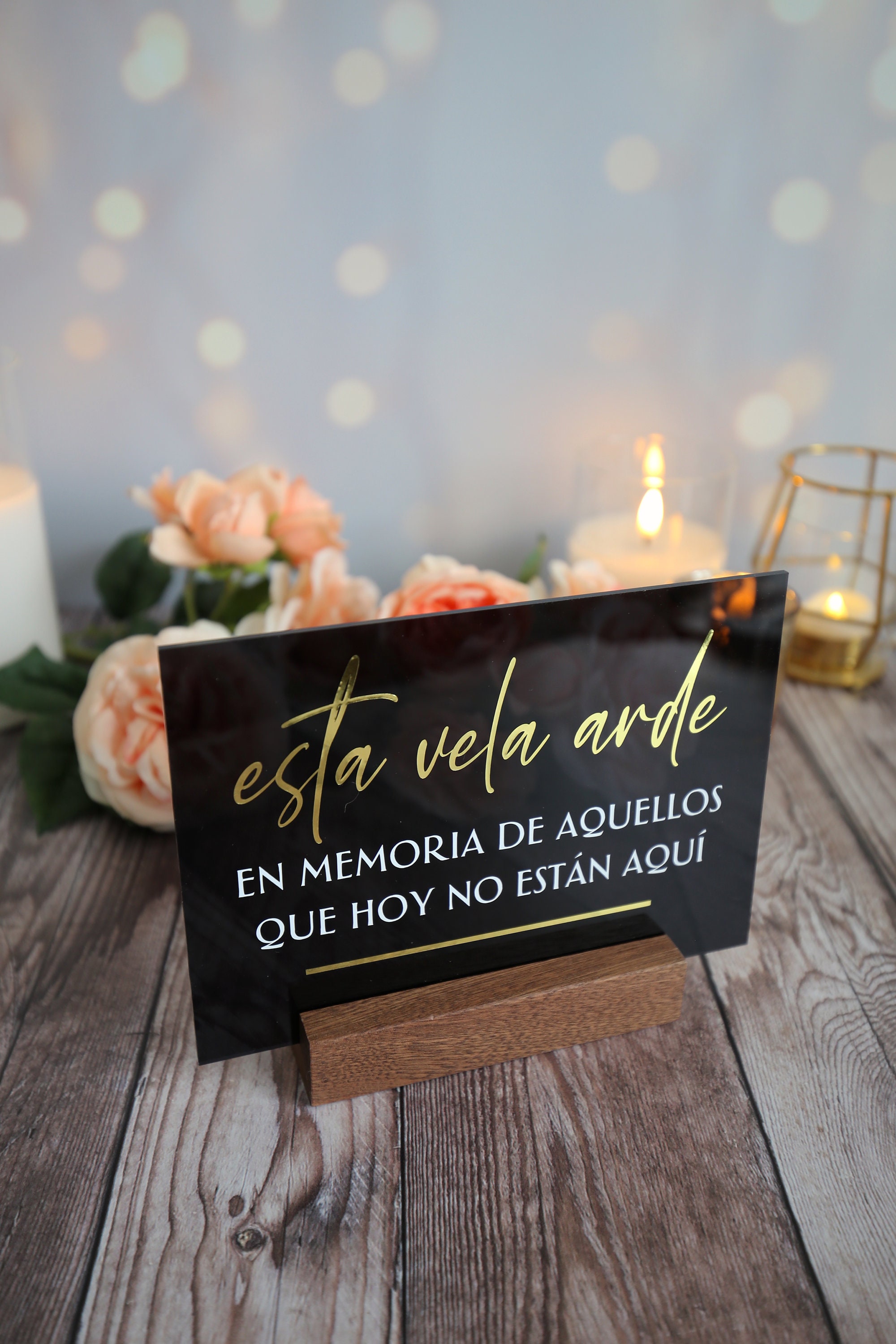 Esta Vela Arde Spanish Sign | This Candle Burns in Loving Memory Sign ...