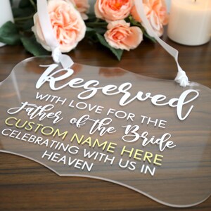 Customizable Reserved Sign for the Father of the Bride | Personalized ...