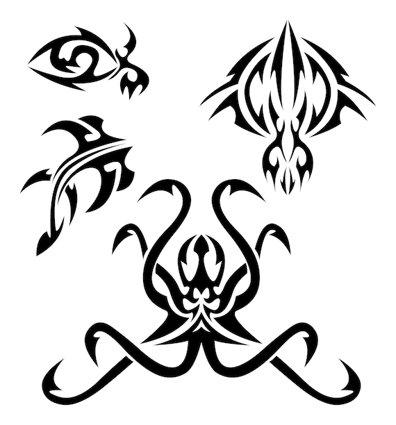 Tribal Octopus Tattoo Designs