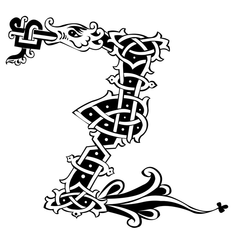 Celtic Vector Vintage Medieval Alphabet (slavic Slavonic Abc Printable ...