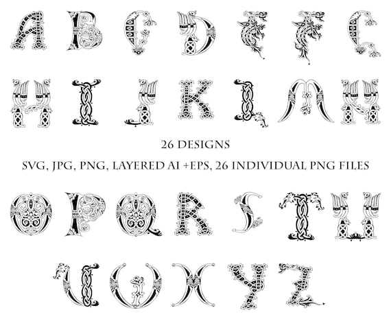 Tribal Celtic Letters A Z