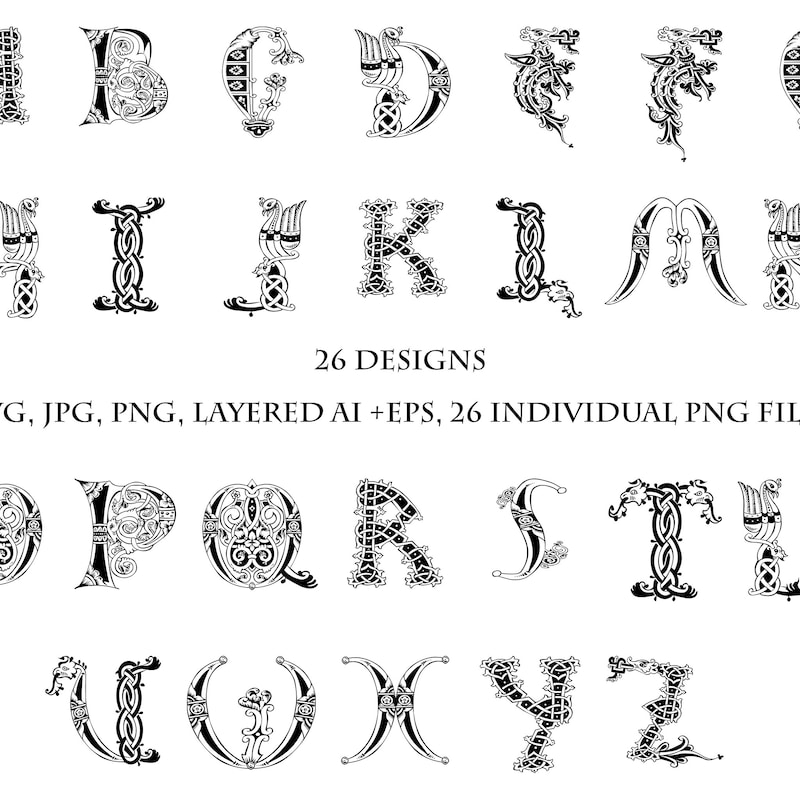 Medieval Alphabet - Etsy