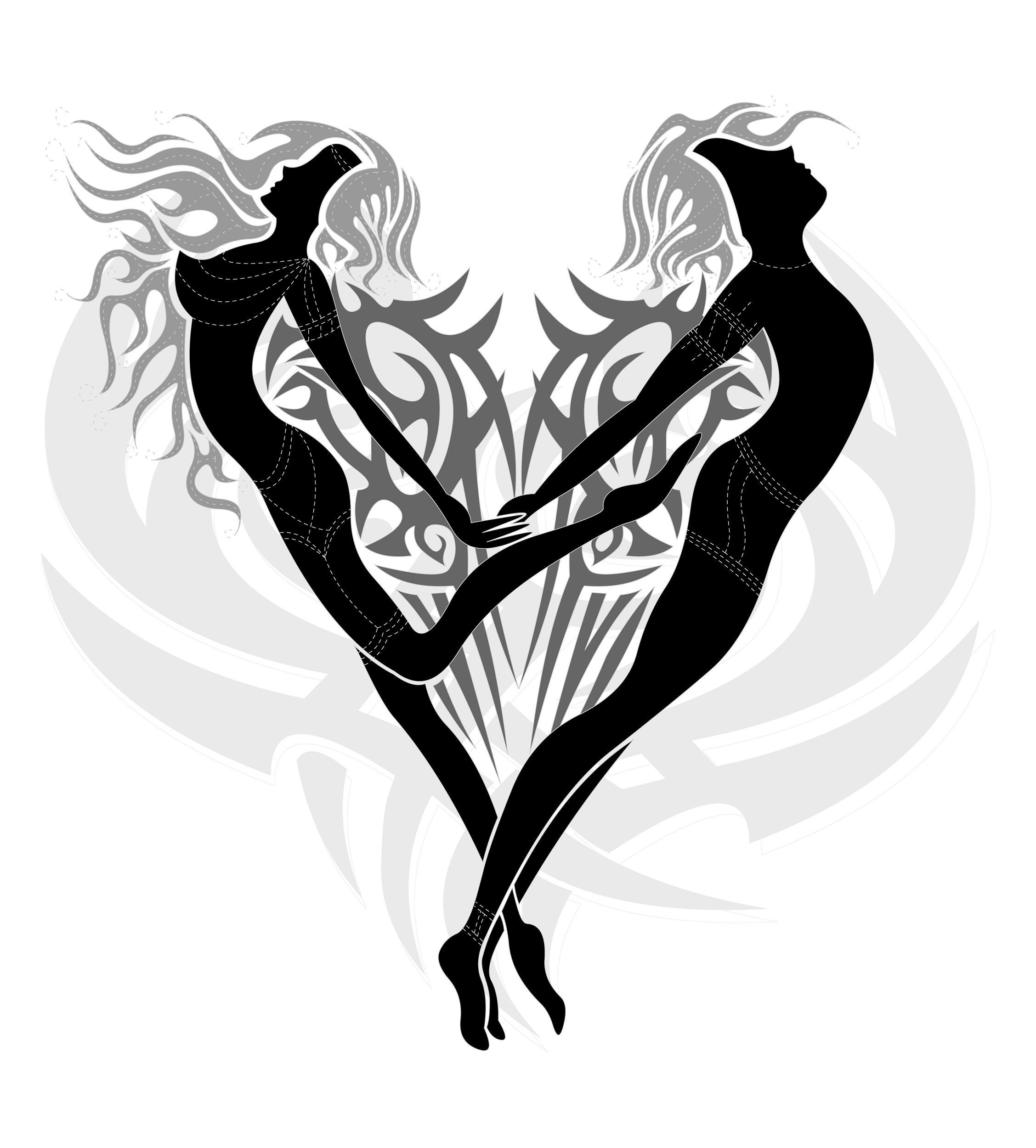 Love Tribal Vector Tattoo Design clipart Digital Collection Angel Girl ...